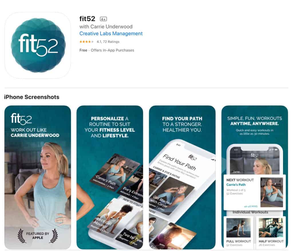 Fit52_with_Carrie_Underwood_Portfolio_Screenshot | App Guardians